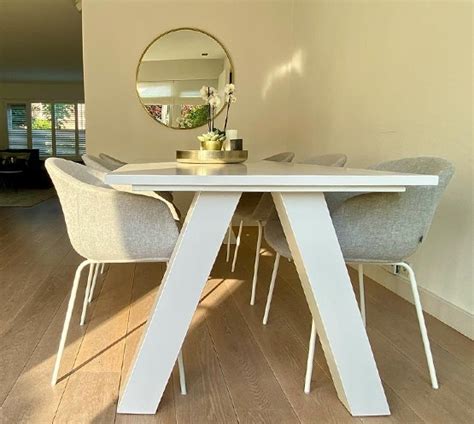 Nora Mia Eetkamerstoel Grijs Wit Onderstel Gewoonstijl