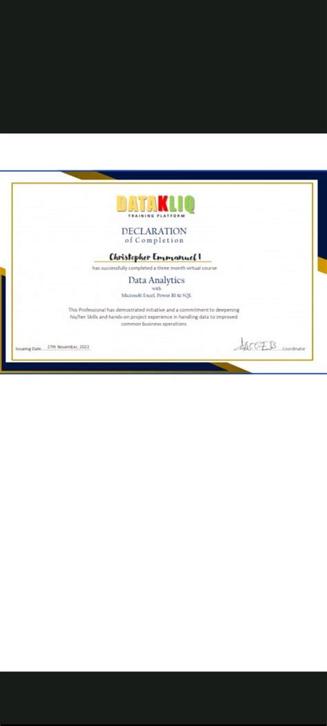 Analytics Training Dataanalytics Dataanalyst Emmanuel Christopher I