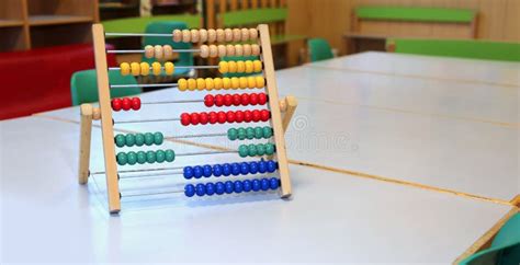 Colored Abacus To Learn How To Count Numbers On A Decimal Or Ten Stock