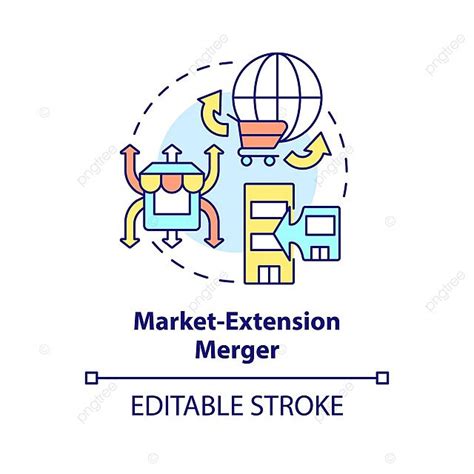 Market Extension Merger Concept Icon Drawing Consolidation Expansion Vector Drawing