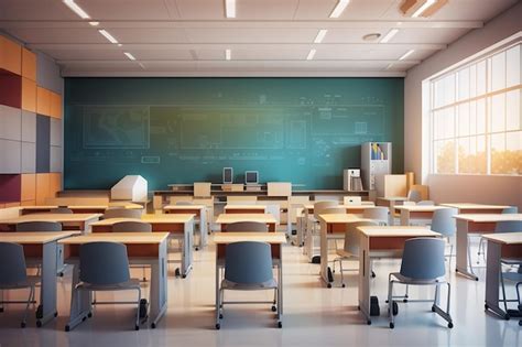 Premium Photo Computer Classroom Concept Abstract Background