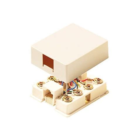 Eagle Surface Mount Phone Rj11 Jack Ivory Surface Mount 4 Conductor