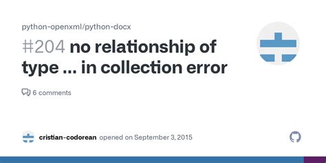 No Relationship Of Type In Collection Error · Issue 204 · Python
