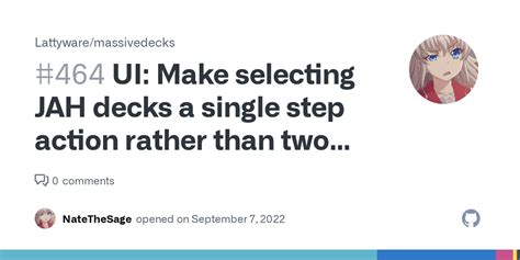 Ui Make Selecting Jah Decks A Single Step Action Rather Than Two Steps