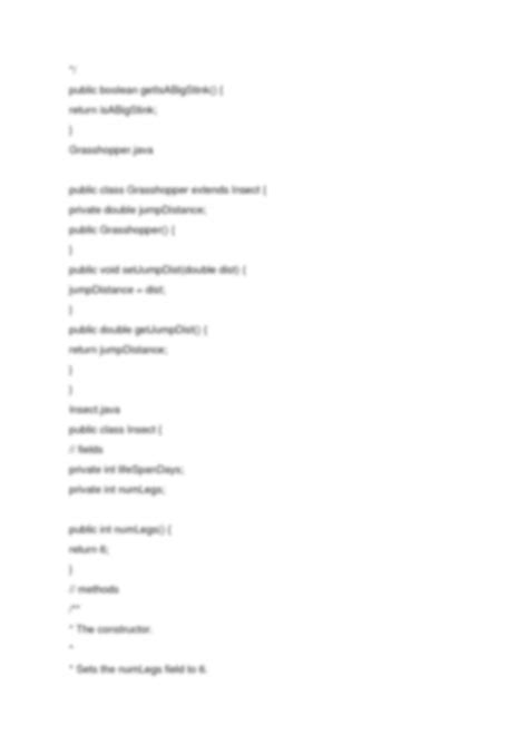 Solution Java Program Inheritance Given Class Beetle Grasshopper And