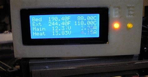 3d Printer Monitor Volts Temperatures Amperes 2 Of Each With Arduino
