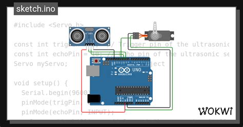 Servo Control Using Ultrasonic Sonar Sensor Copy Wokwi Esp32 Stm32