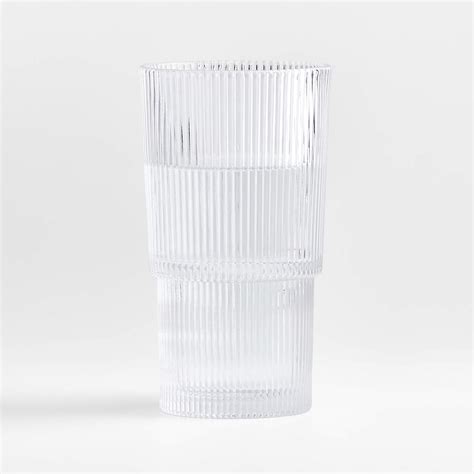 Atwell Stackable Textured Ribbed Drink Glasses Crate And Barrel Canada