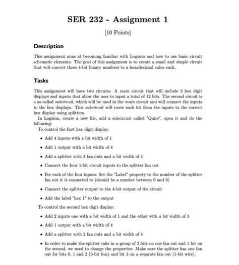 Solved Ser 232 Assignment 1 10 Points Description This