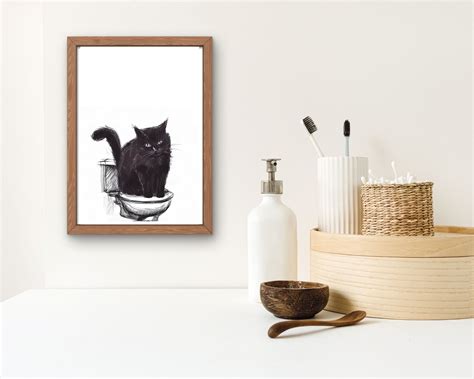 Bathroom Printable Art Cat Bathroom Wall Art Veterinary Wall Art