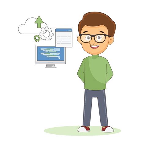 Premium Vector Man Programmer Is Working With Laptop Code Programmer Coding