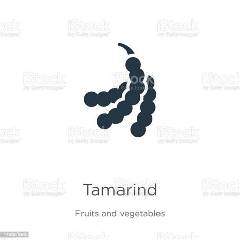 타마린드 아이콘 벡터 흰색 배경에 고립 된 과일 컬렉션에서 유행 플랫 타마린드 아이콘입니다 벡터 일러스트는 웹 및 모바일 그래픽 디자인 로고 Eps10에 사용할 수 있습니다