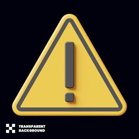 Premium Psd Warning Sign In 3d Render