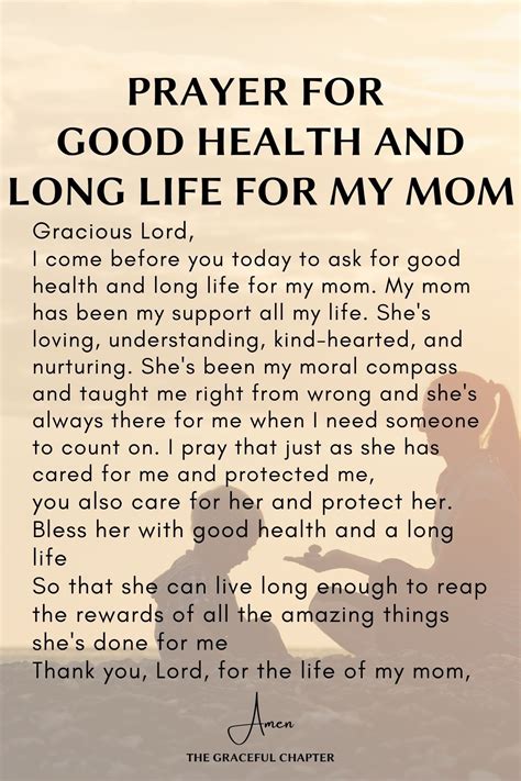 Prayer For Good Health And Long Life For My Mom Prayers For My Mother