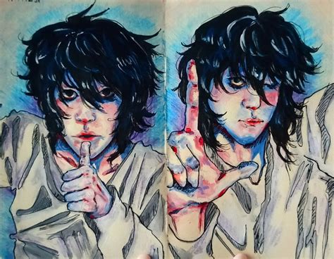 Иллюстрация Тетрадь смерти фан арт в стиле персонажи