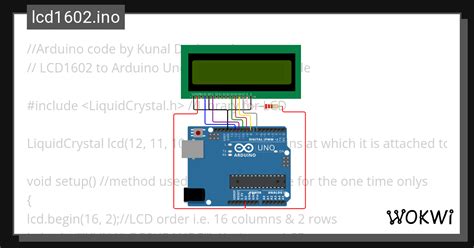 Lcd16x2 Arduino Kunal Wokwi Esp32 Stm32 Arduino Simulator