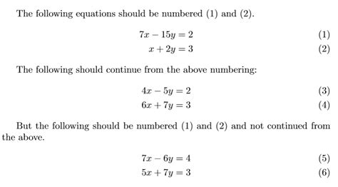 equations how to have local numbering for amsmath align