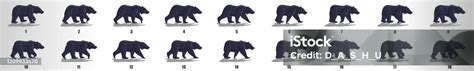 bear walk cycle animation frames loop animation sequence sprite sheet