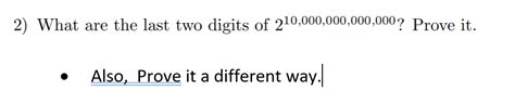 Solved What Are The Last Two Digits Of Chegg Com