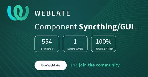 Syncthinggui Strings — English Hosted Weblate
