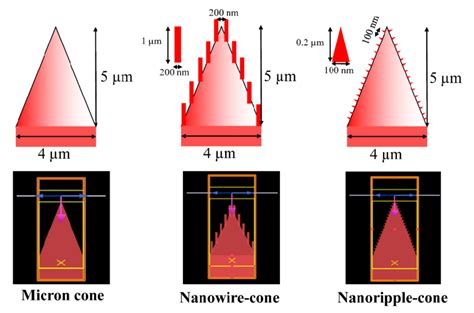 modeling information and 2d models of cone alone nanowire cone and