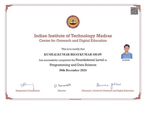 Iitmadras Datascience Learningjourney Certification Growthmindset Kushalkumar Shaw