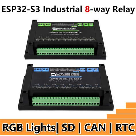Esp32 S3 Industrial 8 Ch Relay Iot Lan Wifi Bluetooth Can Rj45
