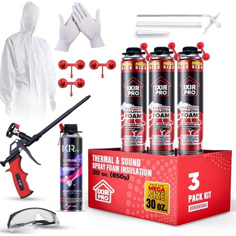 Spray Foam Insulation Kit 3 Pk Kit 30oz Expanding Sealant Spray Foam