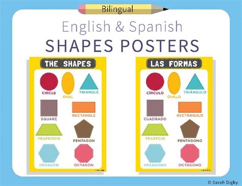 Spanish And English Shapes Posters Set Of 2 Tpt