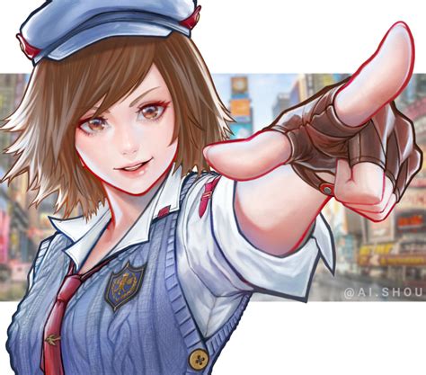 Safebooru 1girl Ai Shou Artist Name Blue Hat Brown Eyes Brown Gloves