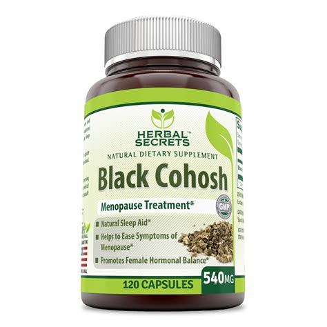 Herbal Secrets Pure Black Cohosh 540 Mg Menopause Relief Supplements