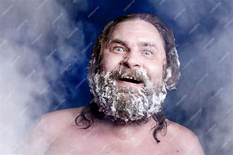 Premium Photo Russian Extreme A Naked Man In The Snow With Frozen