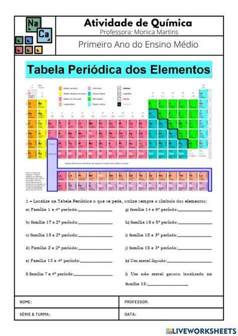 Tabela Periodica Atividades Interativas