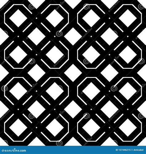 Design Seamless Monochrome Geometric Pattern Stock Vector Illustration Of Square Texture