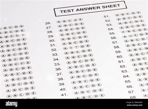 Answer Sheet Form With Pencil On Table Close Up Concept Of Passing