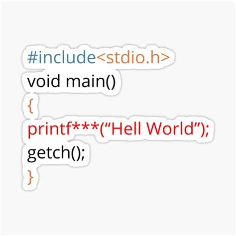 Programming Hello World Sticker For Sale By Engineersart Redbubble