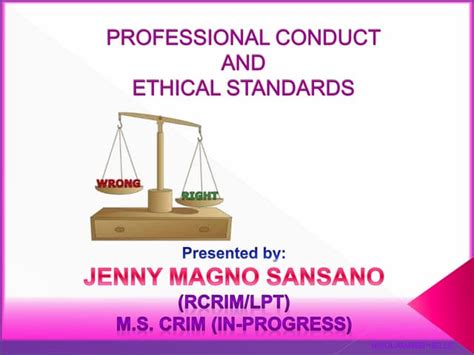 Professional Conduct And Ethics Lecture Pptx