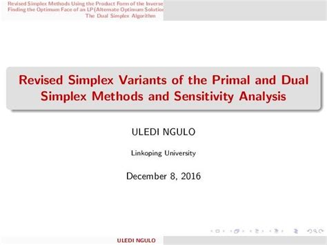 Pdf Revised Simplex Variants Of The Primal And Dual Simplex The