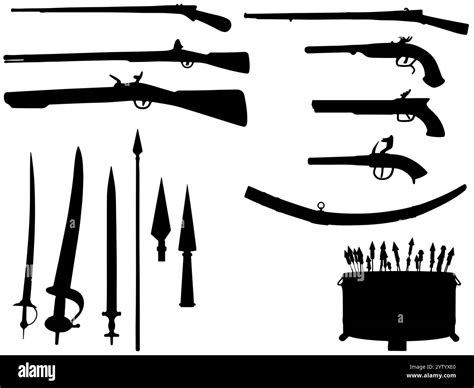 Old Weapons Silhouette War Type Of Weapon Stock Vector Image And Art Alamy