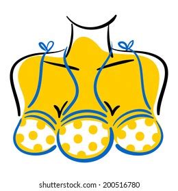 Beautiful Woman Three Breasts Bra On Stock Vector Royalty Free
