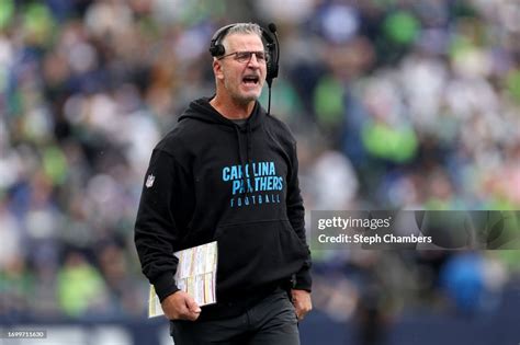 Head Coach Frank Reich Of The Carolina Panthers Reacts During The