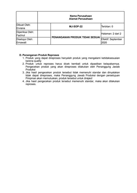 SOLUTION Format Dokumen Cppob 10 Panduan Mutu Studypool