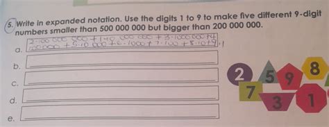 5 Write In Expanded Notation Use The Digits Studyx