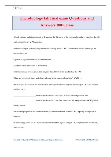 Microbiology Lab Stains Exam Questions And Answers 100 Pass Simple Stain Add Color To