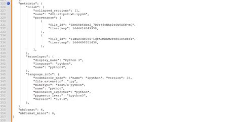 sample code given with blank values in it as