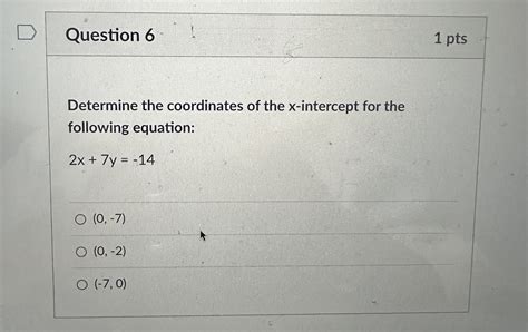 Solved Determine The Coordinates Of The X Intercept For The Chegg Com