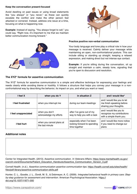 Assertive Communication Techniques Handout & Example | Free PDF Download