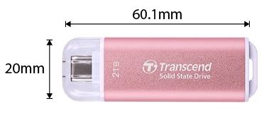 Transcend ESD P TB External SSD USB Gbps Type C MB R MB W růžový SWS a s