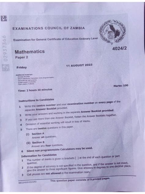 Math Paper 2 Gce Exam Pdf