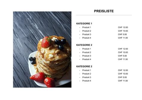 Kostenlose Preisliste Vorlagen Für Word And Excel